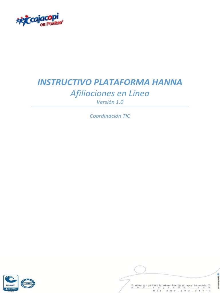 Instructivo Hanna | PDF | Software de la aplicacion | Internet