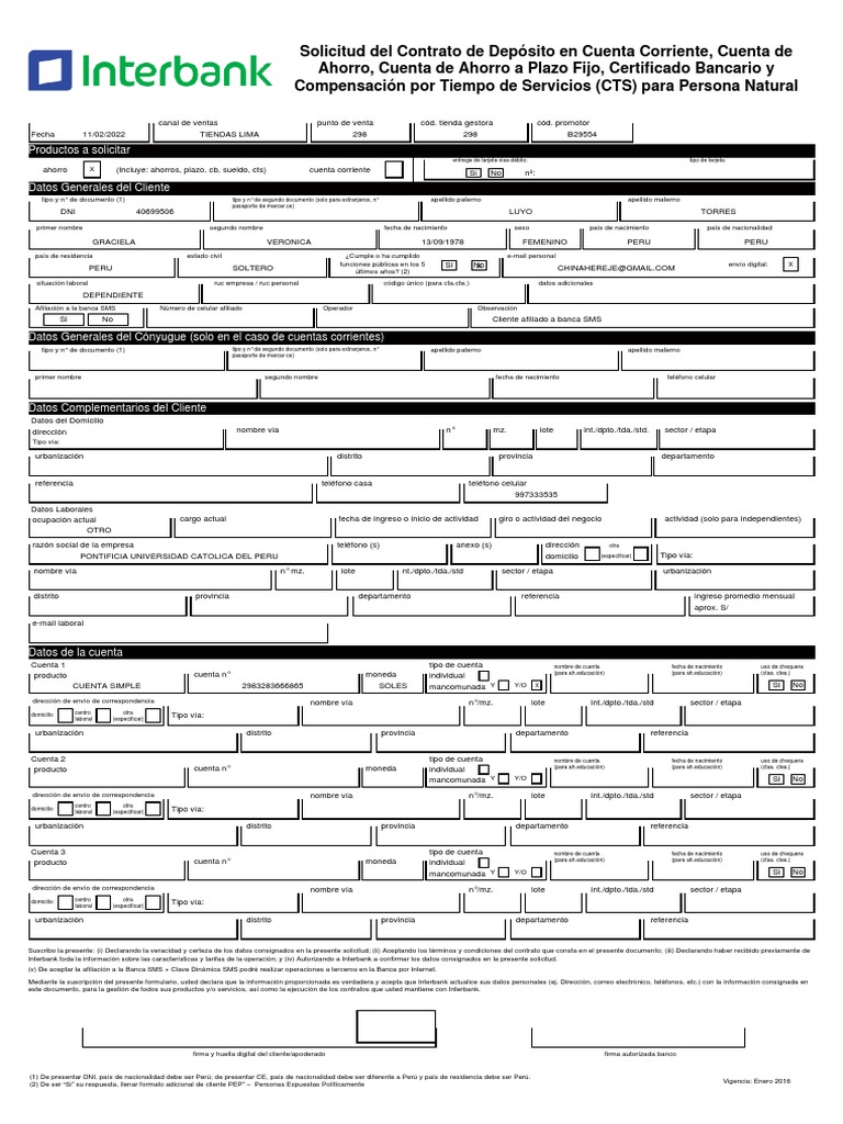 SolicitudProducto BIP 0628 | PDF | Cuenta de transacción | Bancos