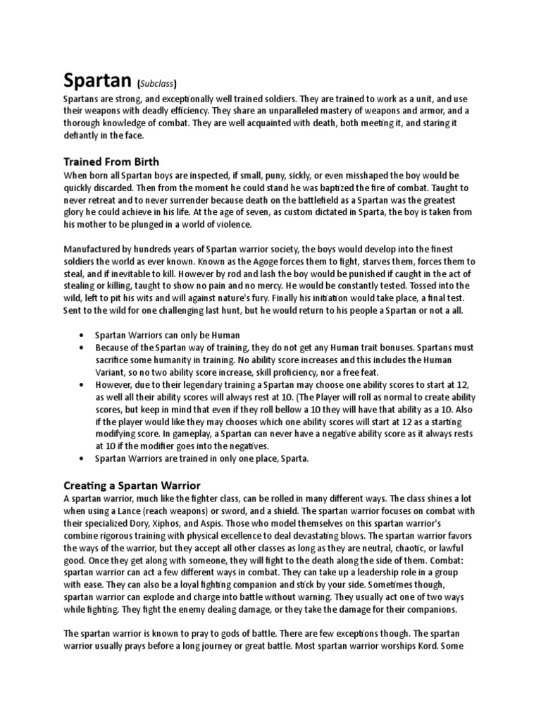 Spartan (Class) | Download Free PDF | Sparta | Spear