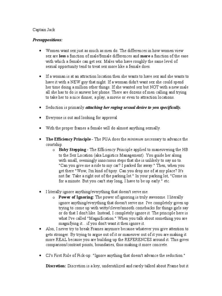 Captain Jack's 7 Laws of PUA | PDF