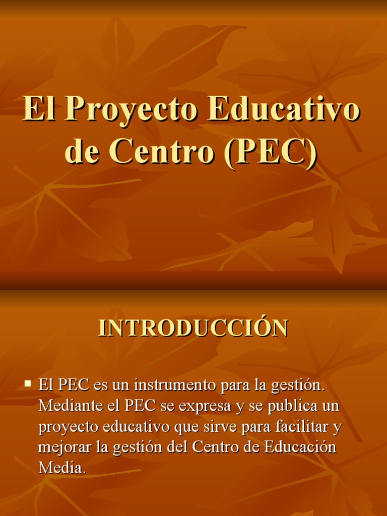 El Proyecto Educativo de Centro PEC | Descargar gratis PDF | Maestros | Enseñando