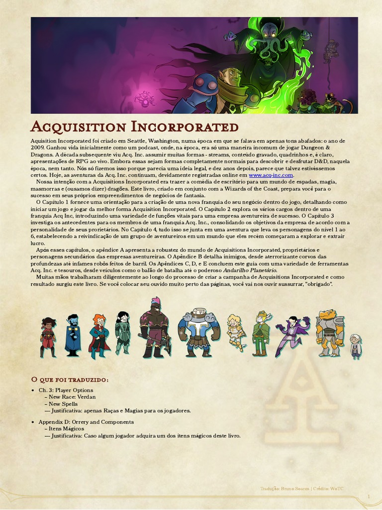 (SUP-BR) D&D 5E - Acquisitions Incorporated | PDF | Dungeons & Dragons ... (SUP-BR) D&D 5E - Acquisitions Incorporated | PDF | Dungeons & Dragons ...