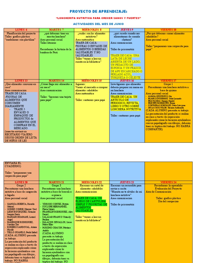 Proyecto de Aprendizaje | PDF