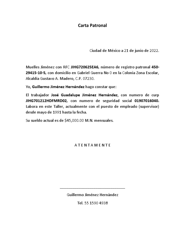 Carta Patronal | PDF