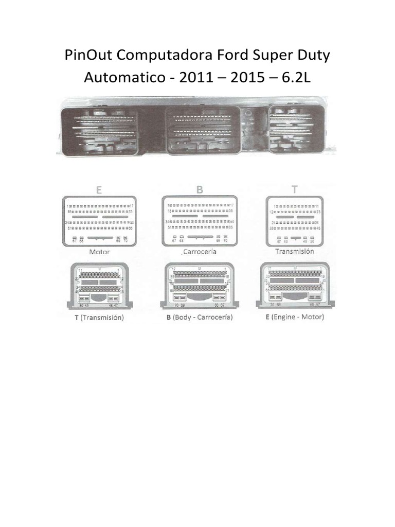 PinOut Computadora Ford Super Duty 2011-2015 - 6.2l | PDF