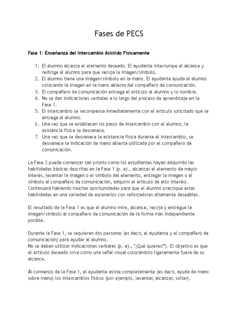 Guía de Fases PECS para Educadores | PDF | Los símbolos