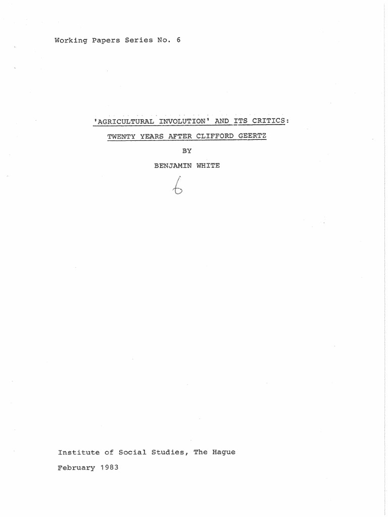 Agricultural Involution | PDF