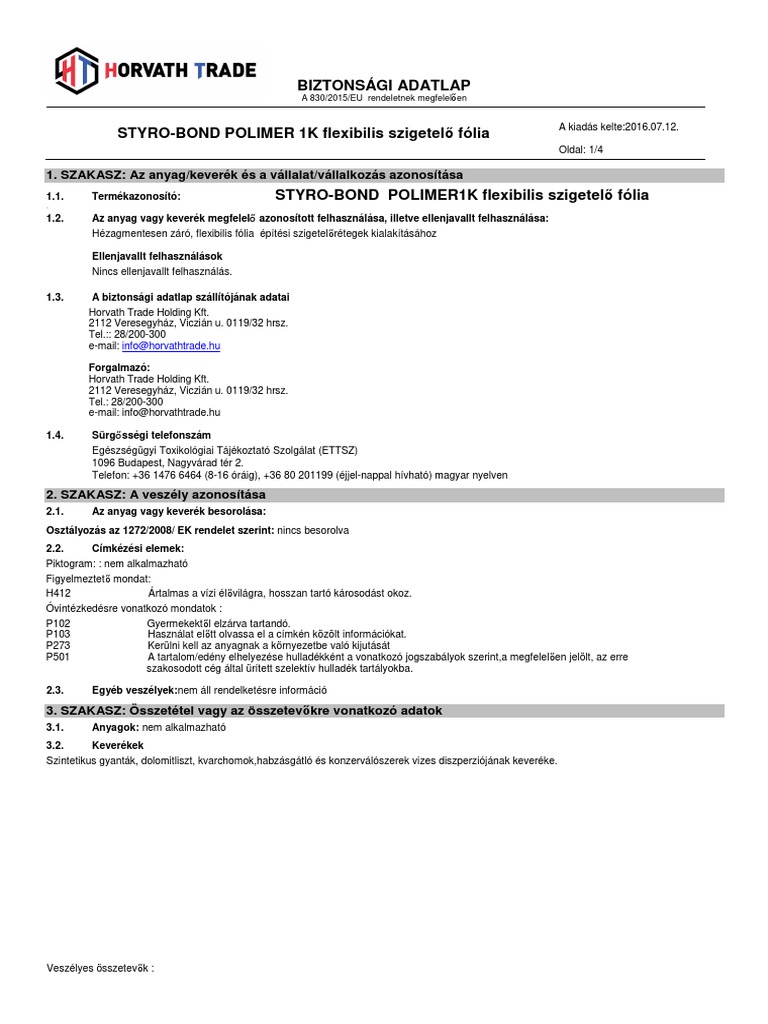 Styro-Bond Polimer 1K - 2017 | PDF