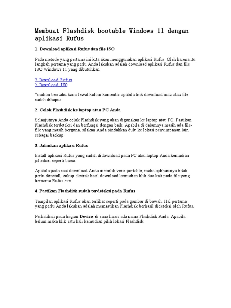 Membuat Flashdisk Bootable Windows 11 Dengan Aplik | PDF