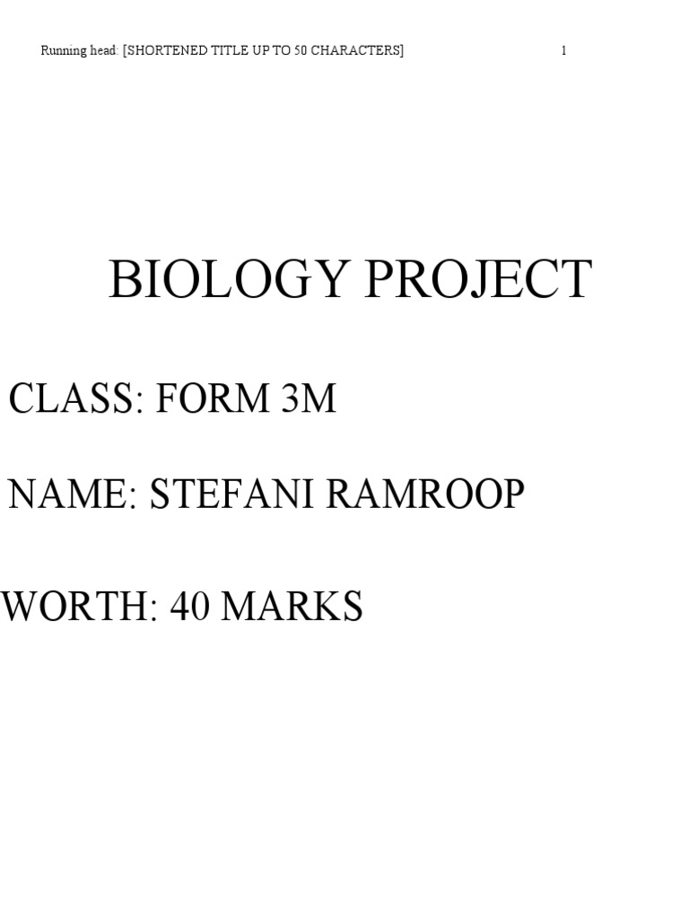 Bio Proj | PDF | Self-Improvement