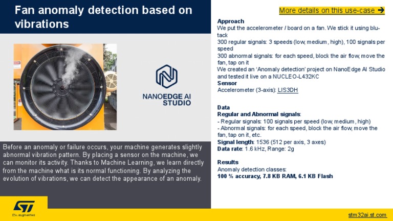 St Nanoedgeai Fan Anomaly Detection Based On Vibrations Pdf Accelerometer