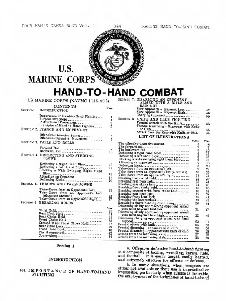 Marine Corps Hand-to-Hand Combat Guide | PDF | Bayonet | Human Anatomy