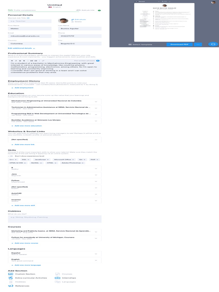Resume Builder Resume - Io | PDF | Software | Computing