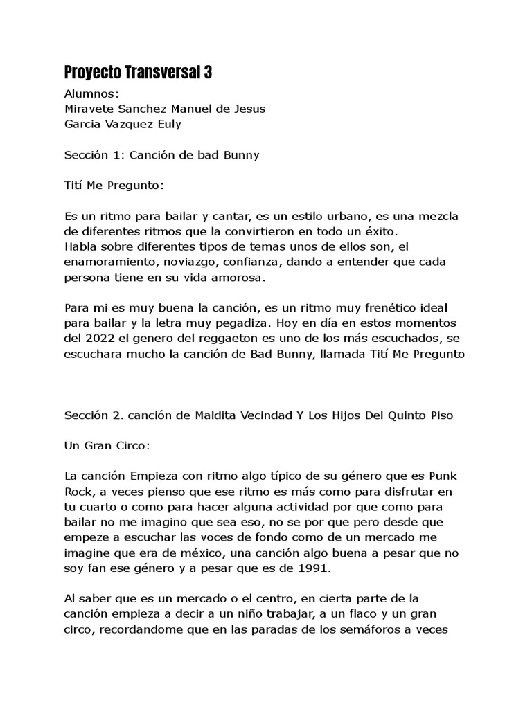 Proyecto Transversal 3 | PDF