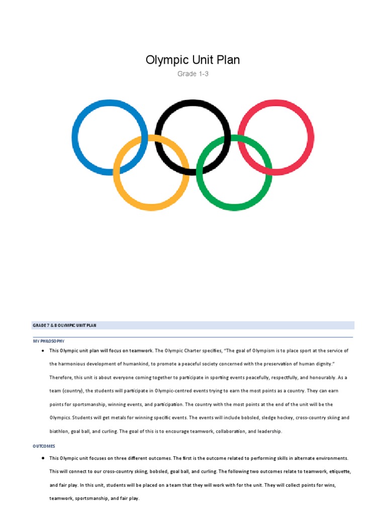 Olympic Unit Plan 1 | PDF | Learning | Knowledge