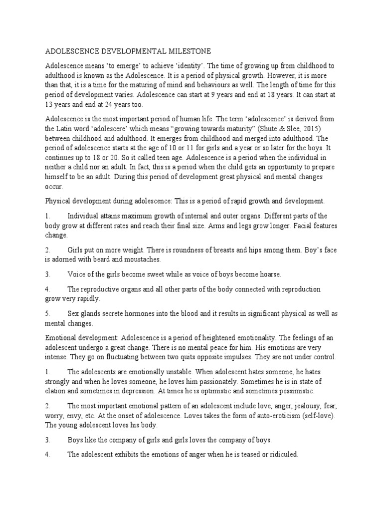 Social And Emotional Changes In Adolescence Pdf Adolescence Adults
