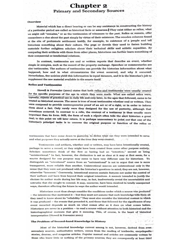Primary and Secondary Sources | PDF