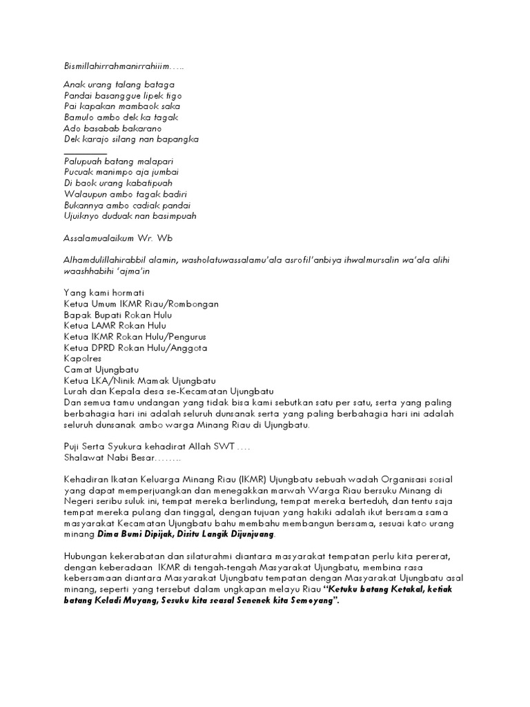 Konsep Pidato BG Eky | PDF