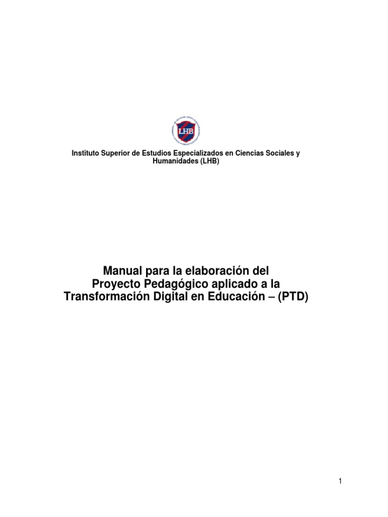 Manual Del PTD Actualizado Marzo 23 PDF | PDF | Diseño instruccional ...
