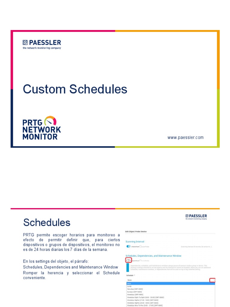 PRTG Custom Schedules | PDF