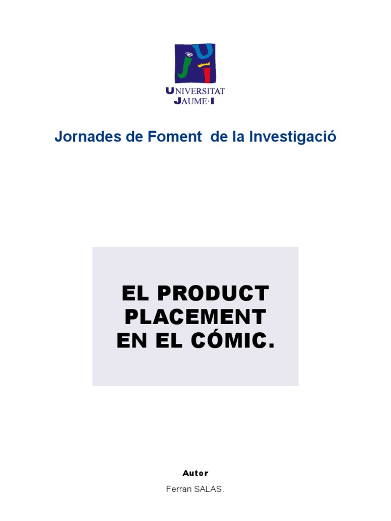 El Product Placement en El Comic | PDF | Cómics | Tiras cómicas