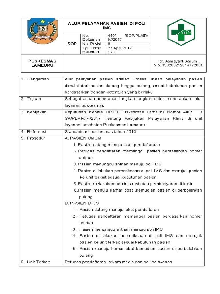 Sop Alur Pelayanan Ims | PDF