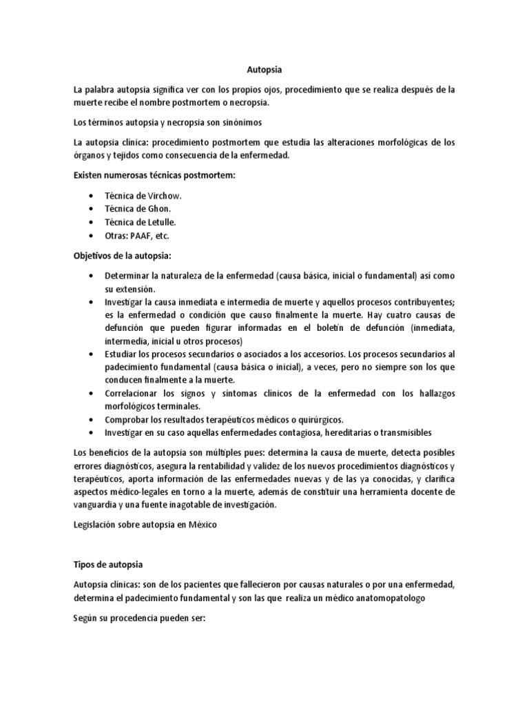 1 Autopsia | PDF | Biopsia | Feto