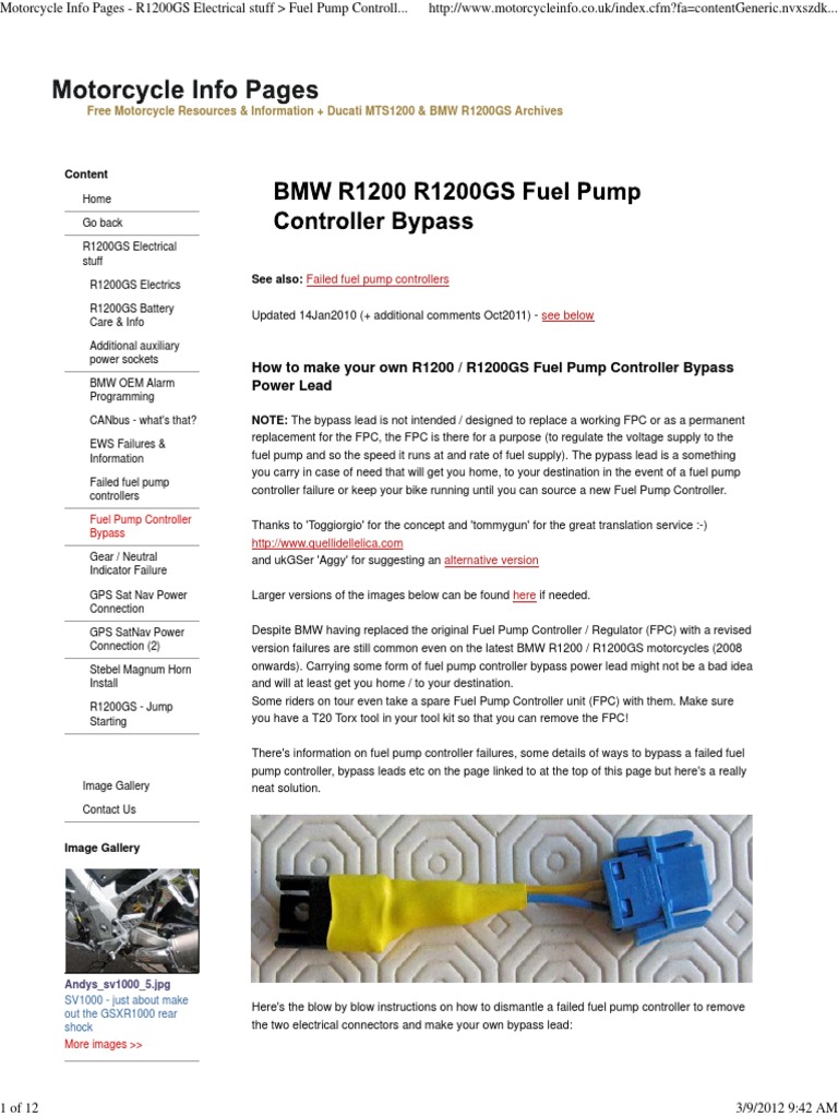 Fuel Pump Controller Bypass | PDF | Electrical Connector | Printed ...