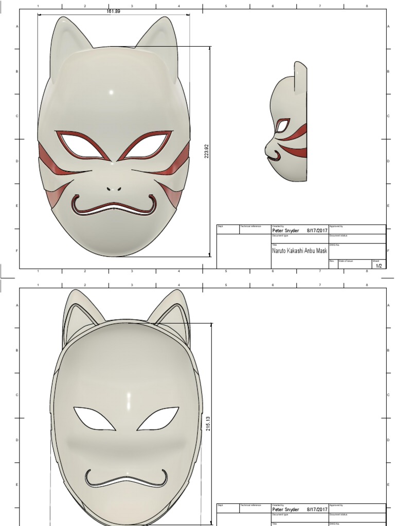 Naruto Kakashi Anbu Mask Drawing v1 | PDF | Works About Child Soldiers