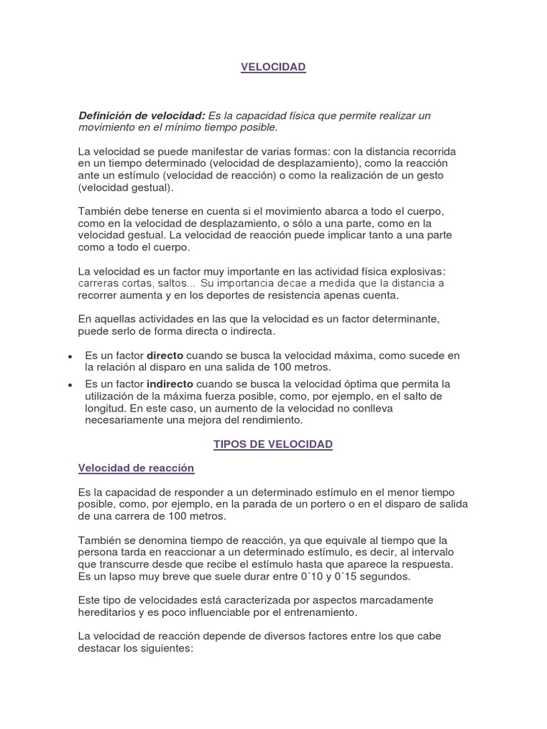 T.P N°4 Velocidad | PDF | Velocidad | Nadando