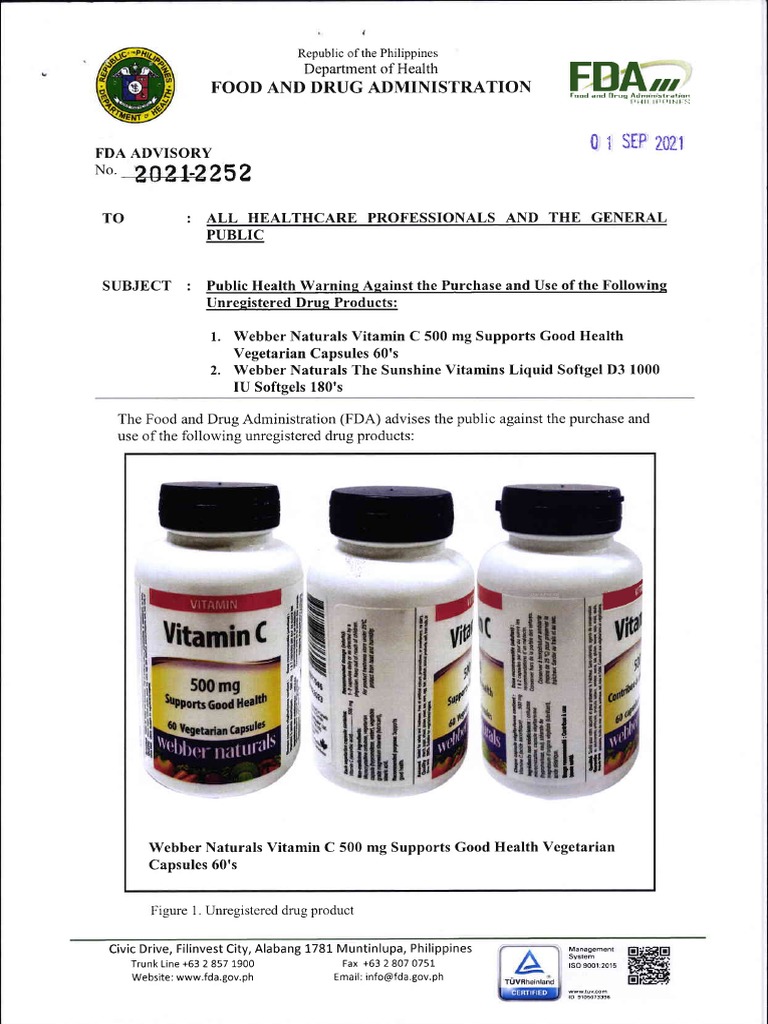 FDA Advisory 2021 2252 | PDF