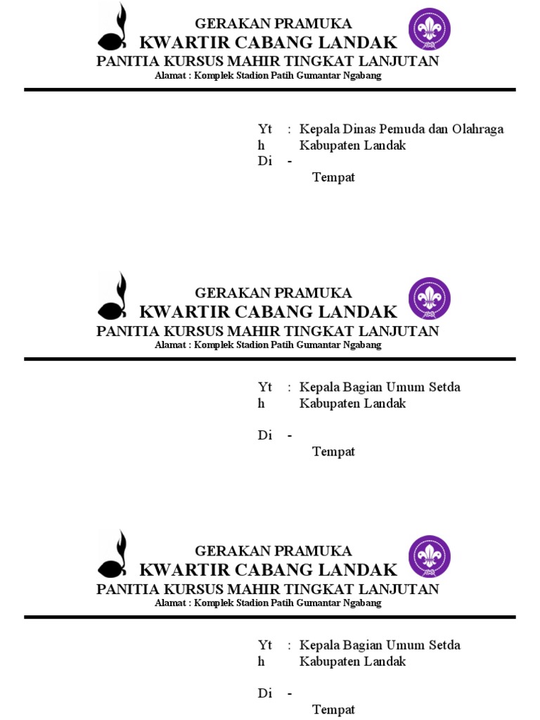 Amplop Kop Surat Kwarcab | PDF
