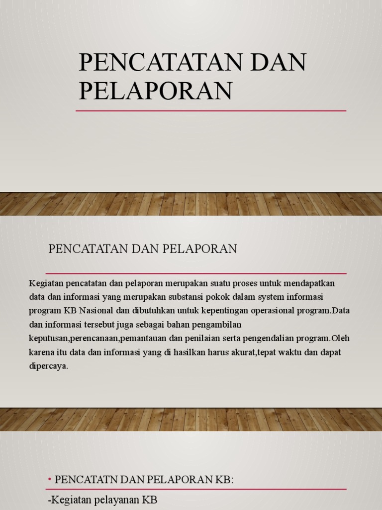 Pencatatan Dan Pelaporan KB | PDF