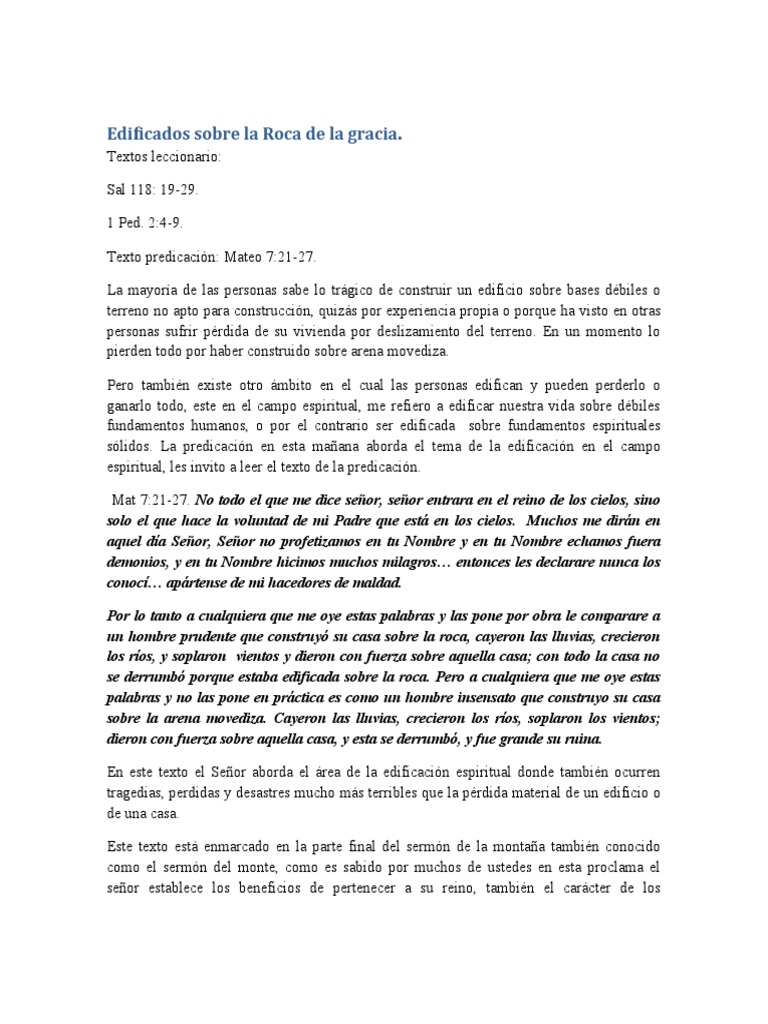 Edificados Sobre La Roca | PDF | Jesús | Cristo (título)
