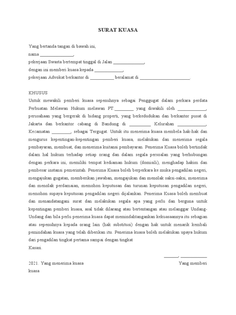 Surat Kuasa | PDF