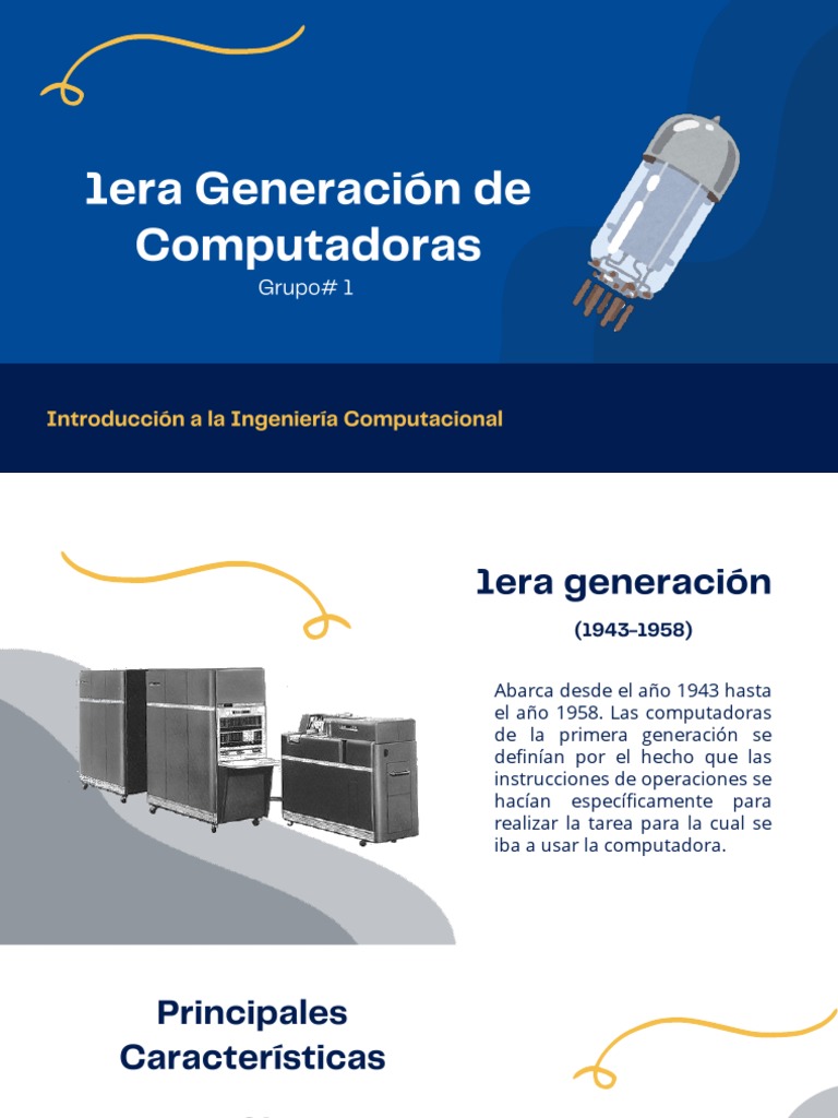 Evolución de la Primera Generación de Computadoras | PDF ...