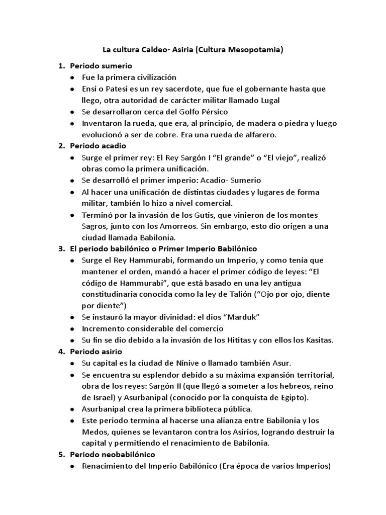 La Cultura Caldeo - Asiria | PDF | Babilonia | Asiria