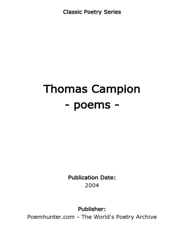 Thomas Campion 2004 9 | PDF | Poetry
