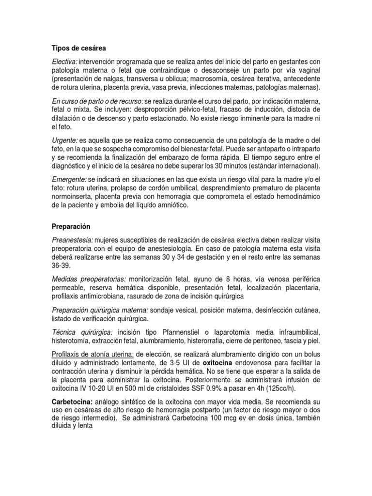 Protocolo Cesarea y LAPE | PDF | Parto | Seccion de cesárea