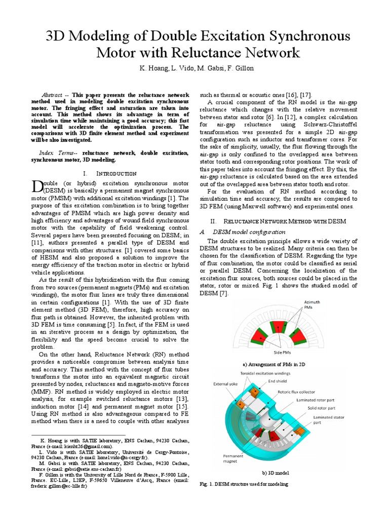 ICEM - 2014 - 3D Modeling of DESM With Reluctance Network | PDF ...