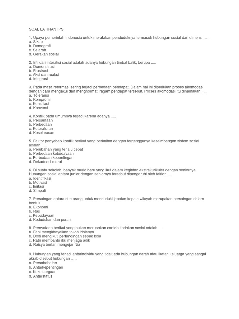 Soal Latihan Ips | PDF