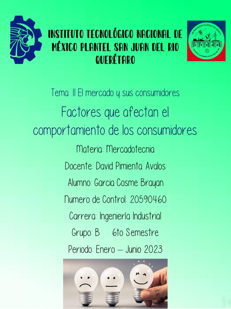 Actividad 3. Factores Que Afectan El Comportamiento de Los Consumidores | PDF | Comportamiento ...