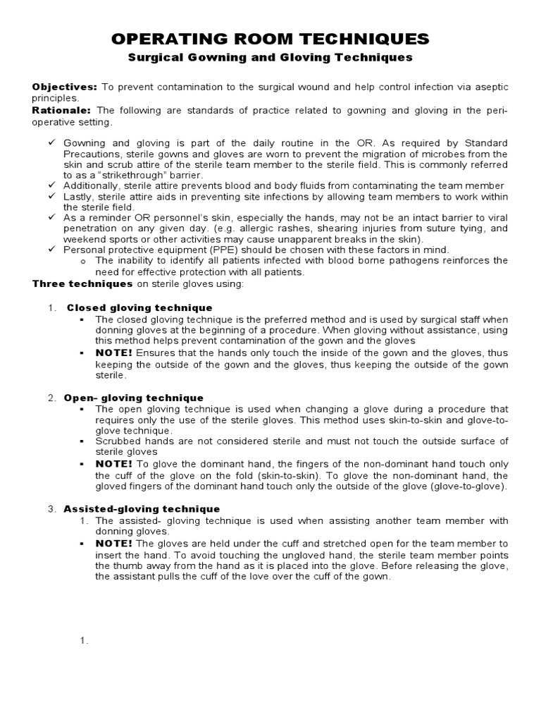 Operating Room Techniques | Download Free PDF | Hand | Glove