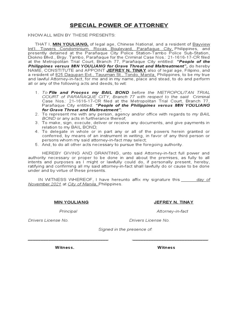 SPA Ni JEFF | Download Free PDF | Power Of Attorney | Notary Public