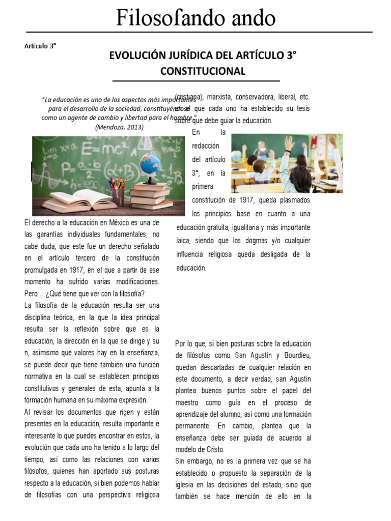 Filosofando Ando | PDF | Educación de la primera infancia | Constitución