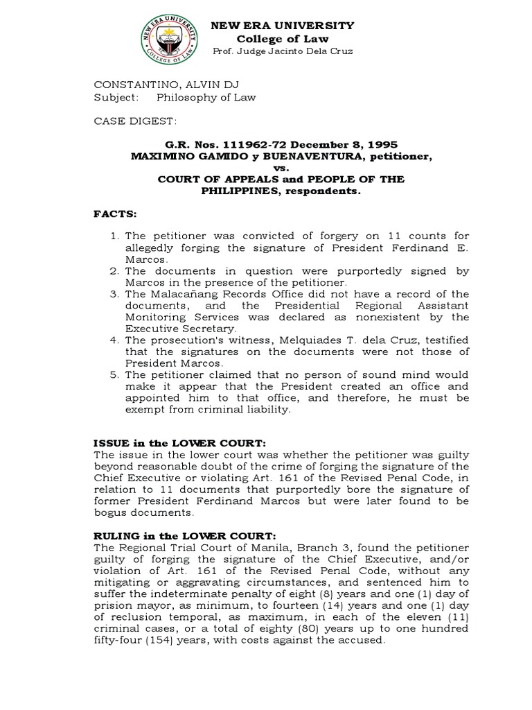 Forgery Case: Gamido vs. Marcos | PDF | Criminal Law | Public Law