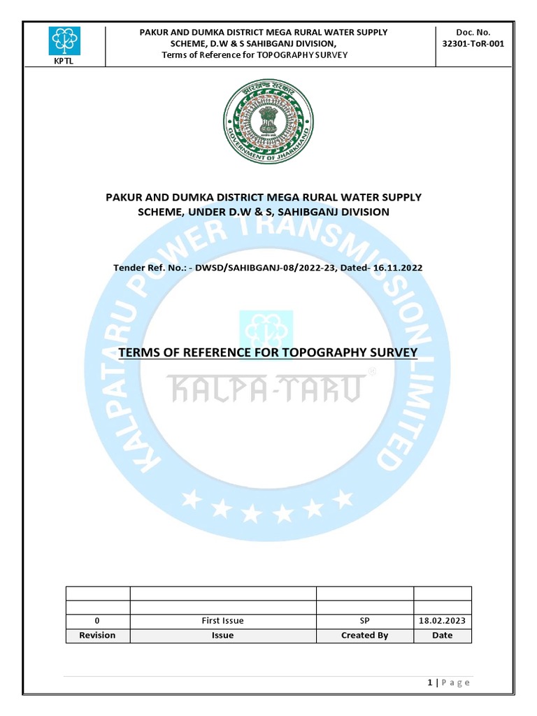 32301-Tor-001 Survey Investigation Works - Detailed Topography Survey ...