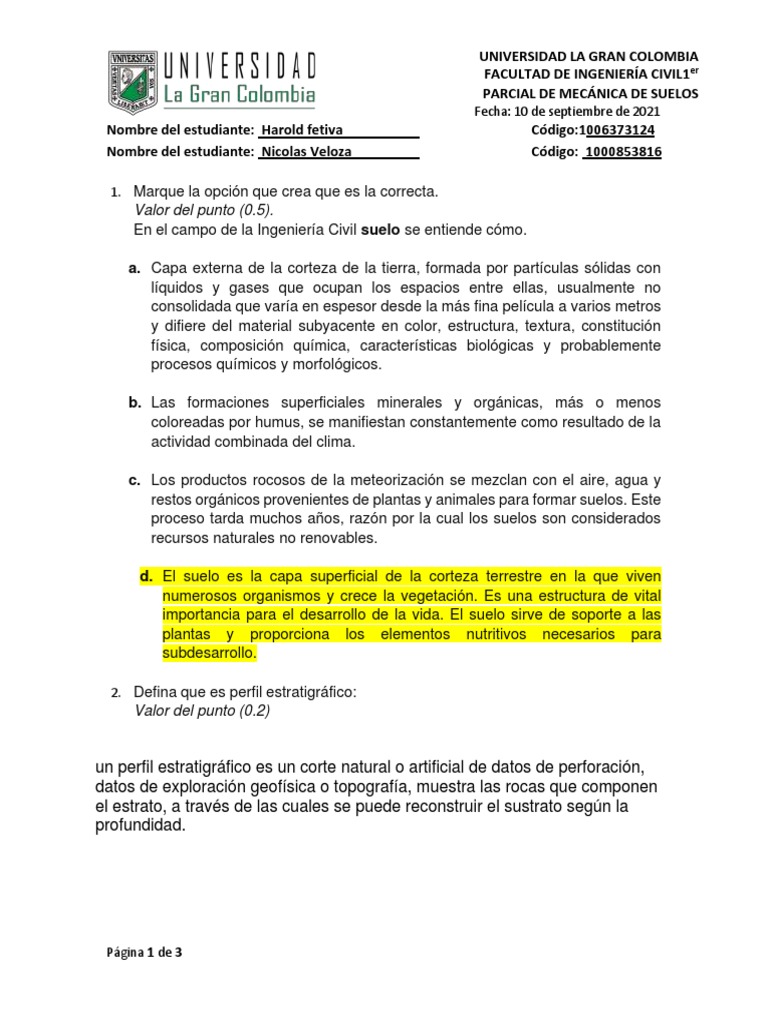 Parcial 1 Suelos | PDF | Suelo | Geología