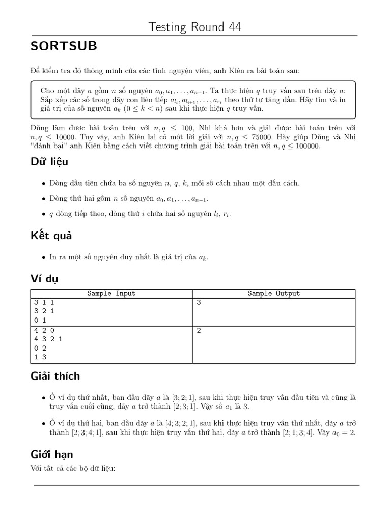 Sortsub (Vi VN) | PDF