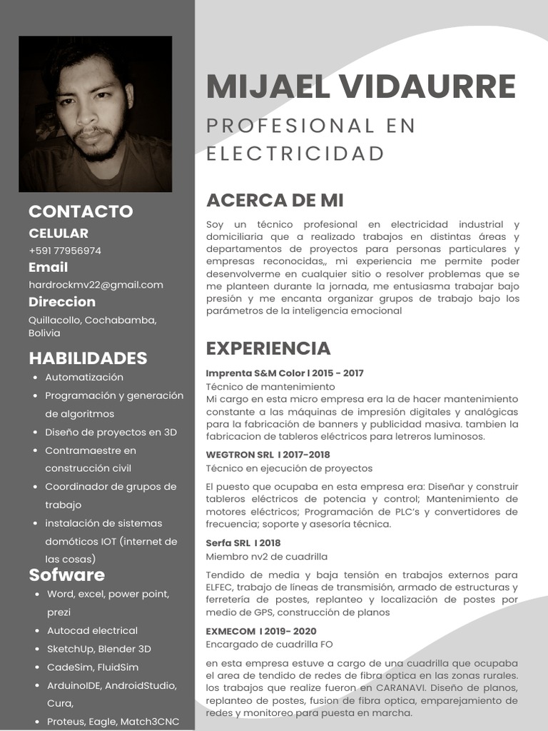 Hoja de Vida Mijael | PDF | Arduino | Ingenieria Eléctrica